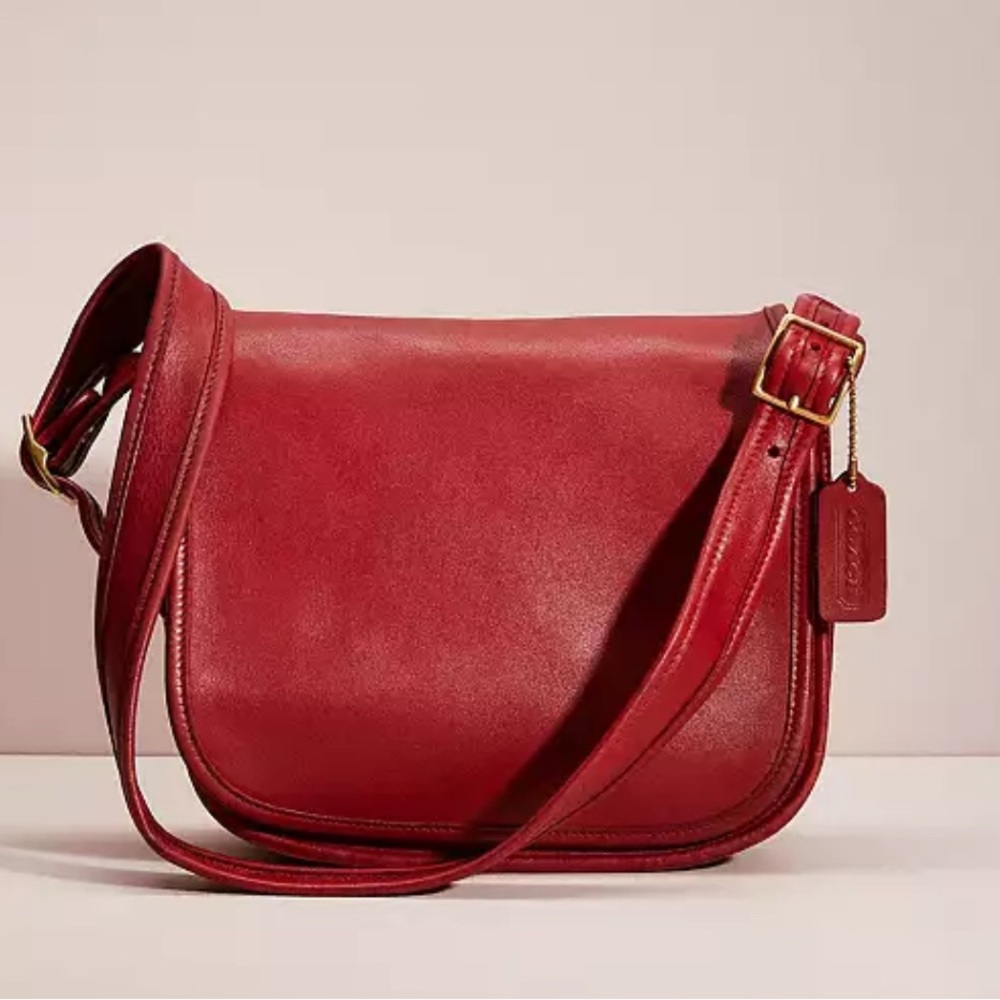 Vintage Coach Red Glovetanned Leather Classic Pouch C… - Gem